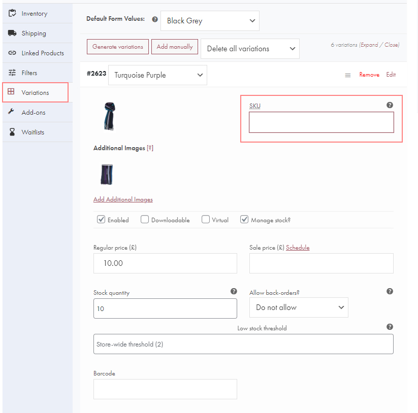 How do I create a variable product? – GiftSite Support